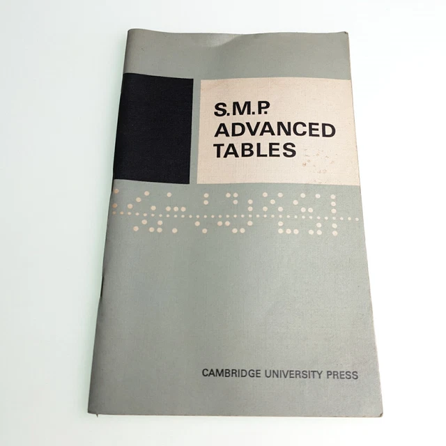 SMP ADVANCED TABLES Cambridge 1969 Paperback Book £20.00 - PicClick UK