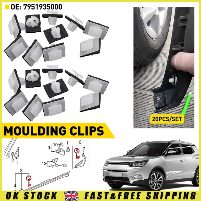 WHEEL ARCH TRIM Moulding Clips For Ssangyong Tivoli 15-21 Exterior ...