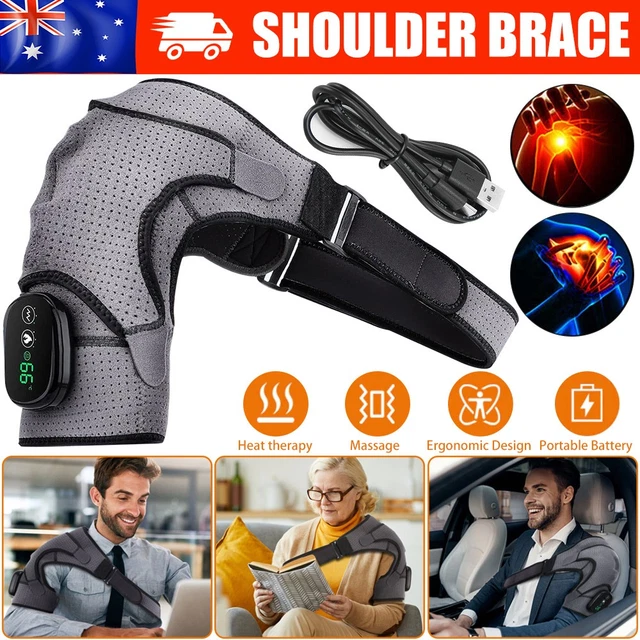 SHOULDER BRACE BELT Sleeve Rechargeable Suppor Compression Wrap Pain ...