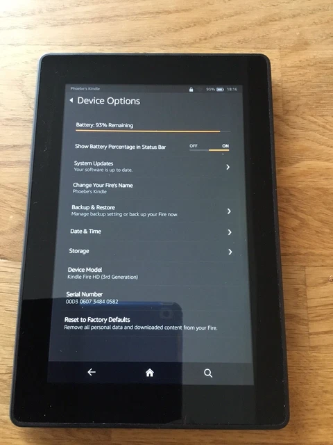AMAZON KINDLE FIRE HD (3rd Generation) 7"Touch - Tablet EReader P48WVB4 ...