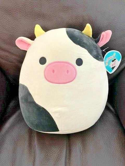 SQUISHMALLOW CONNOR THE Cow Kellytoy 12” NWT Rare! Plush Stuffed Animal ...