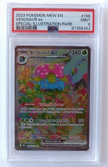 POKEMON VENUSAUR EX 198/165 PSA 9 Set 151 Alt Art Alternate ENG ...