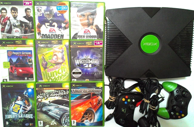 MICROSOFT XBOX ORIGINAL CONSOLE 2005, RETRO BUNDLE 2xCONTROLLERS ...