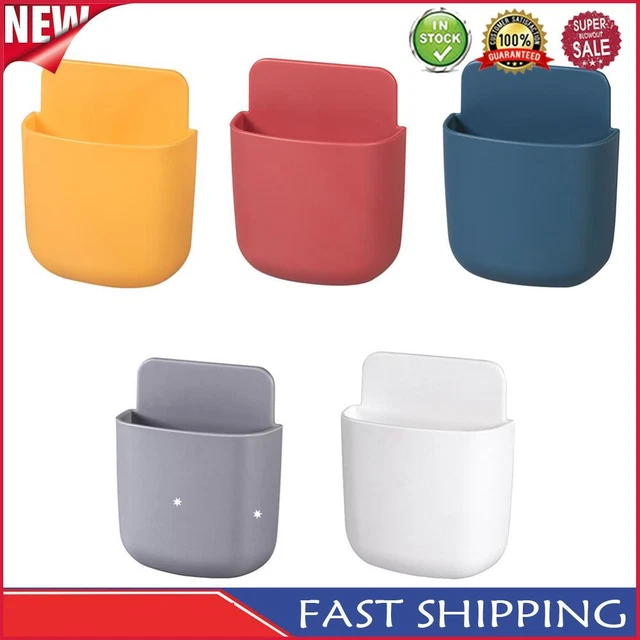 WALL-MOUNTED STORAGE BOX Mobile Phone Plug Holder Rack Home Organizer ...