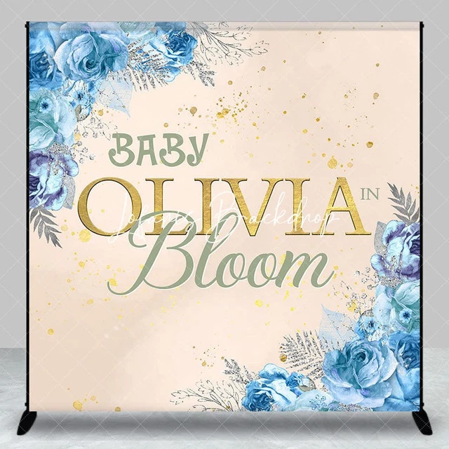 FLORAL BABY BLOOM Custom Name Gender Reveal Backdrop $35.97 - PicClick AU