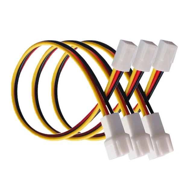 3 PACK FAN Splitter Power Extension Cable Cord Adapter Converter £9.25 ...