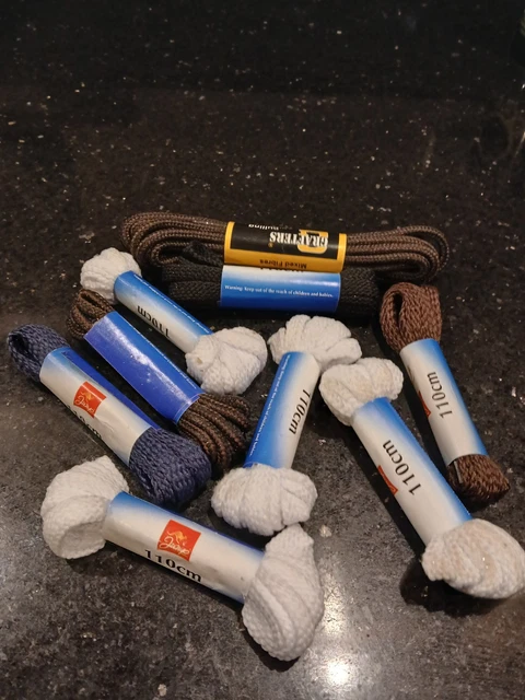 JOBLOT CLEARANCE 9 x Shoe Laces 110cms Brown White Blue £5.92 - PicClick UK