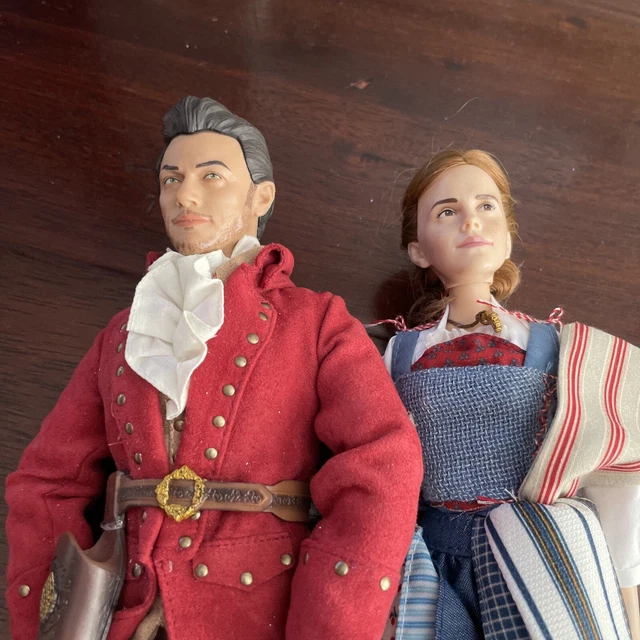DISNEY STORE BELLE & Gaston film collection dolls Beauty Beast Live ...