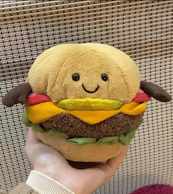 JELLYCAT AMUSEABLES BURGER Plush Toy 11cm, Cute Mini Food, Soft ...
