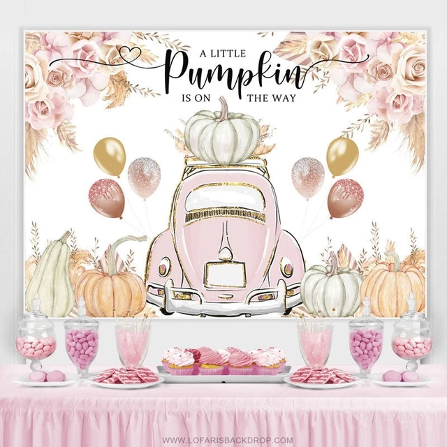 BOHO PUNPKIN AND Glitter Balloons Baby Shower Backdrop $35.97 - PicClick AU