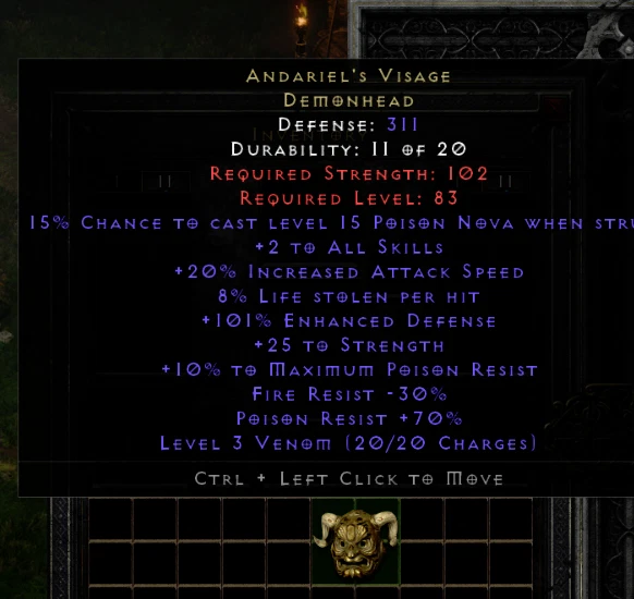 ANDARIELS ANTLITZ | Andariel's Visage | Andy Face Diablo 2 Resurrected ...