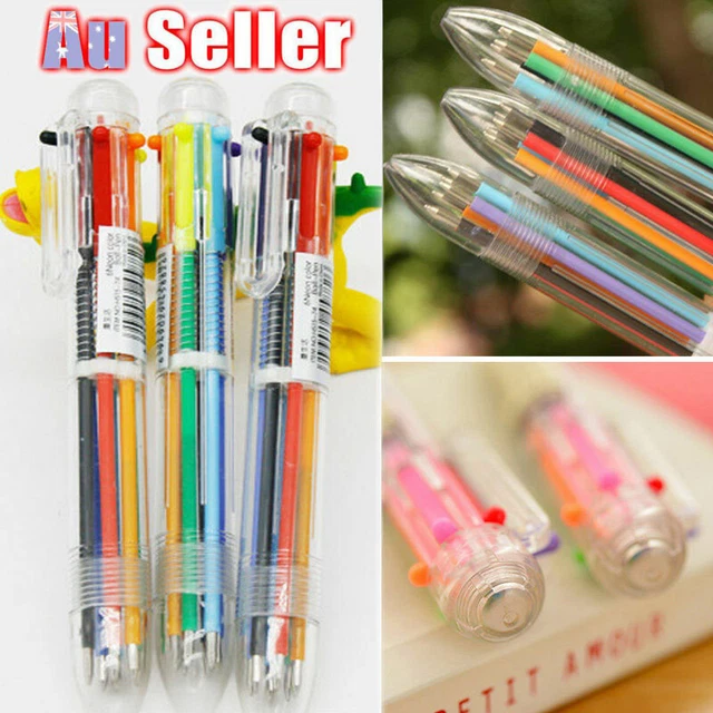 1/5X COLORFUL INK Multicolour Pens Multi Colour Ballpoint Pen Coloured ...