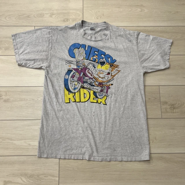 VINTAGE CHEETOS CHESTER Cheetah Cheesy Rider Shirt 90s Multicolor USA ...
