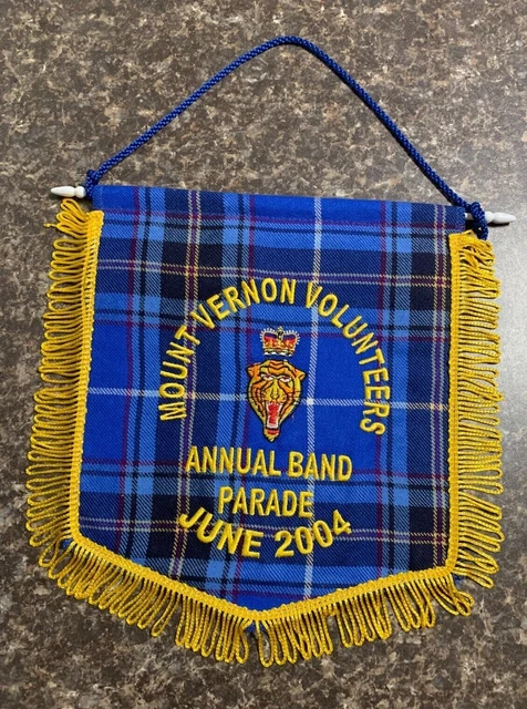 MOUNT VERNON VOLUNTEERS 2004 Loyalist Flute Band Pennant Ulster Fb ...