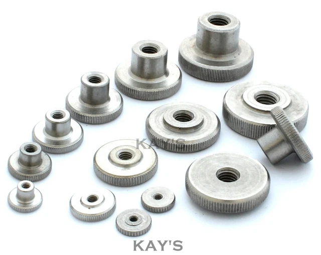 Knurled Thumb Nuts Stainless Steel Hand Grip Knobs M2 M2 5 M3 M4 M5 M6
