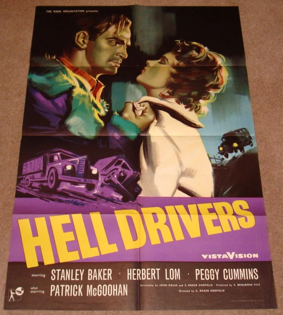 HELL DRIVERS - rare 1957 UK original 27x40 folded One Sheet film poster £549.00 - PicClick UK