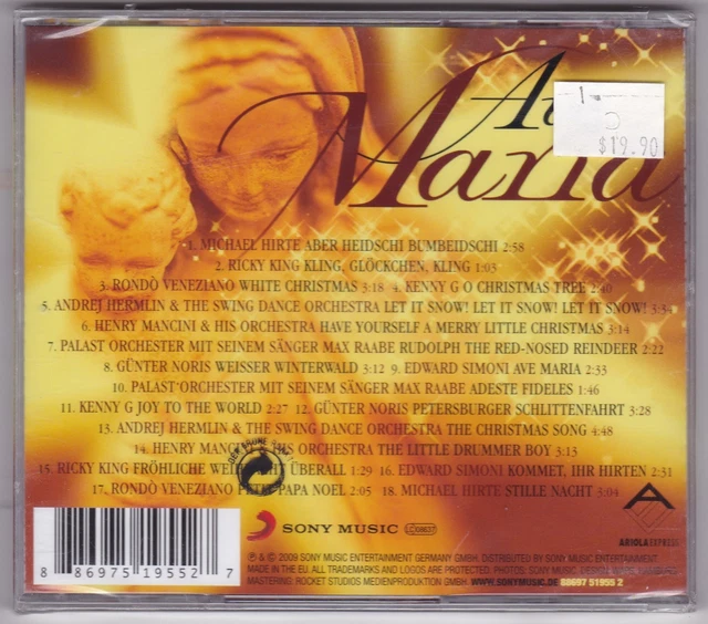 KENNY G+MICHAEL HIRTE+HENRY Mancini+Edward Simoni- Ave Maria CD Sealed ...