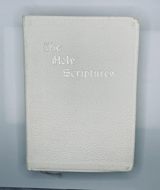 HOLY SCRIPTURES MASORETIC Text Jewish Pub Society 1955 White Leather ...