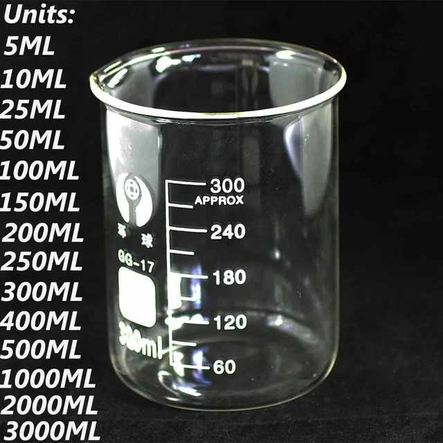 200ML-5000ML CHEMISTRY LABORATORY Glassware Beaker Beaker Borosilicate ...