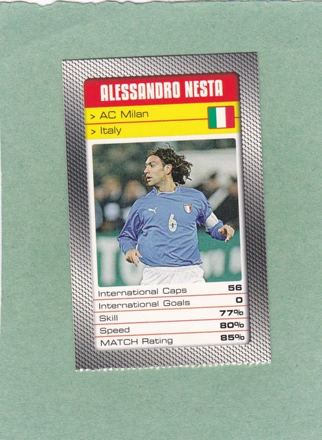 ALESSANDRO NESTA AC Milan & Italy Match Euro 2004 Trump Card £1.25 ...