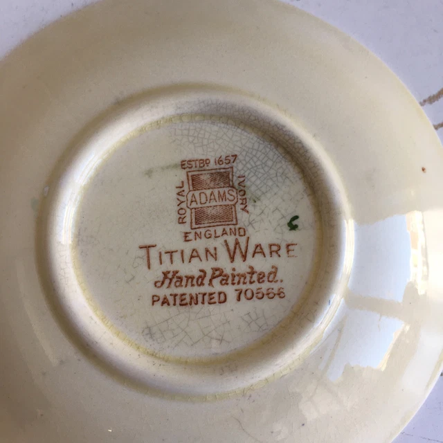 ADAMS ROYAL IVORY Titian Ware Hand Painted Decorative Floral 14.5cm ...