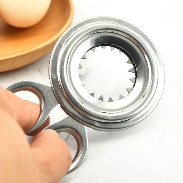 STEEL EGG TOPPER Cutter Egg Shell Scissor Boiled Egg Opener Egg Cracker ...