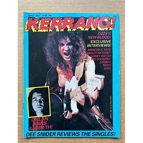 JAKE E LEE/OZZY Osbourne Kerrang No.40 Magazine April 21 1983 -Jake E ...