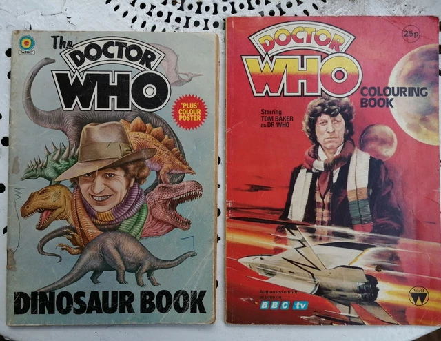 RARE VINTAGE 1970S Tom Baker Doctor Who Target Colouring & Dinosaur ...