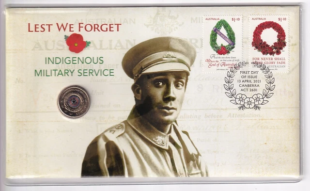 AUSTRALIA PNC COVER: 2021 $2 Indigenous Military Service - Lest We ...