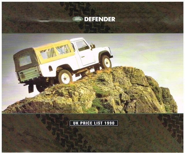 LAND ROVER DEFENDER Uk Price List 1990Orig. Factory Sales Brochure £24. ...