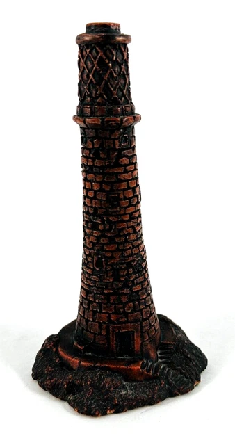VINTAGE RESIN CAST Brown Brick Lighthouse Tower Figurine Ornament $29. ...