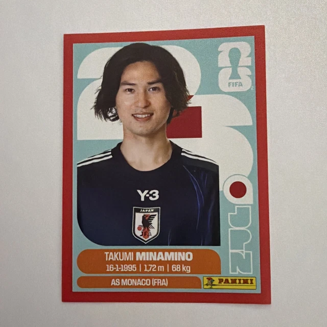 PANINI FIFA WORLD Cup 2026 Takumi Minamino JPN 16 JPN16 Sticker Red ...