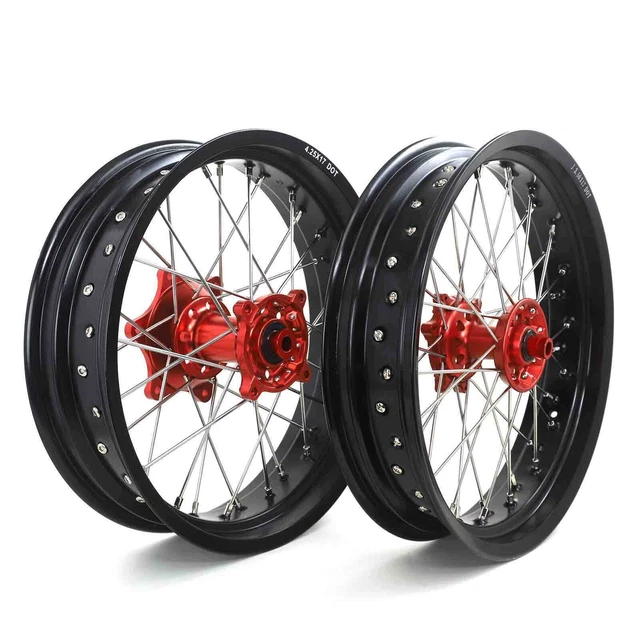 CRF250L SUPERMOTO17& WHEELS Rims Red Hubs for Honda CRF 250 L Rally ...