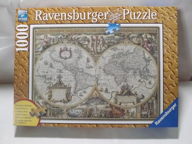 ANTIQUE WORLD MAP - 1000 Piece Jigsaw Puzzle - Ravensburger - Complete ...