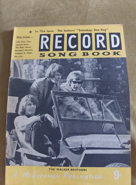 RARE VINTAGE RECORD SONG BOOK Magazine - 1960s - Walker Brothers Cover ...