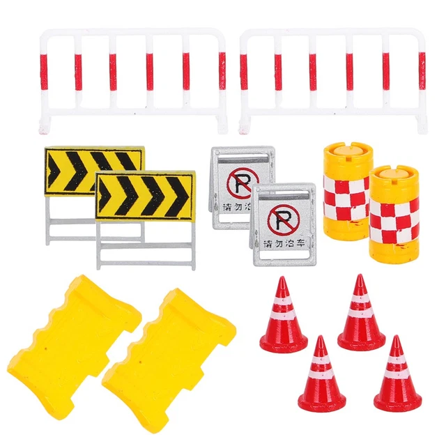 14 PCS KIDS Traffic Signs Playset Mini Roadblocks Street Signs Traffic ...