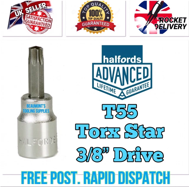 HALFORDS ADVANCED T55 TORX BIT Socket 3/8 Drive Lifetime Warranty *Free ...