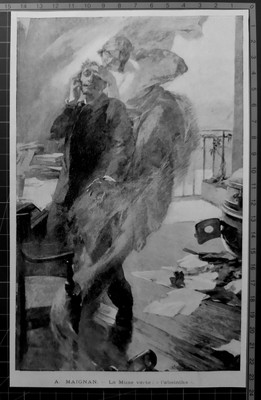 LA MUSE VERTE L'ABSINTHE MAIGNAN TABLEAU ART gravure 1895 EUR 8,00 ...