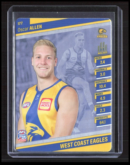 AFL 2024 TEAMCOACH Silver West Coast Oscar Allen 177 Football Card CB-2 ...