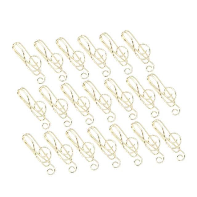 GOLD 20PCS MUSICAL Note Paperclip Music Binder Shape Creativity ...
