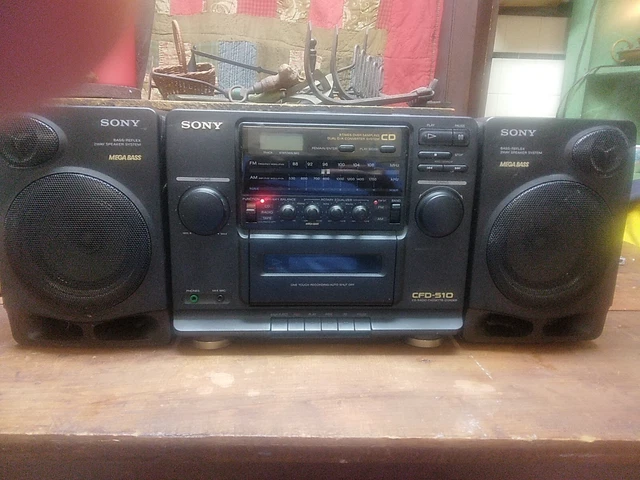SONY CFD-510 BOOMBOX Registratore a cassette radio compact disc AM/FM ...