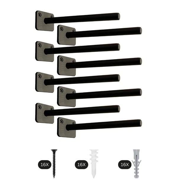 FLOATING HIDDEN SHELF Bracket Supports Rods Brackets Wood Shelves 6 ...