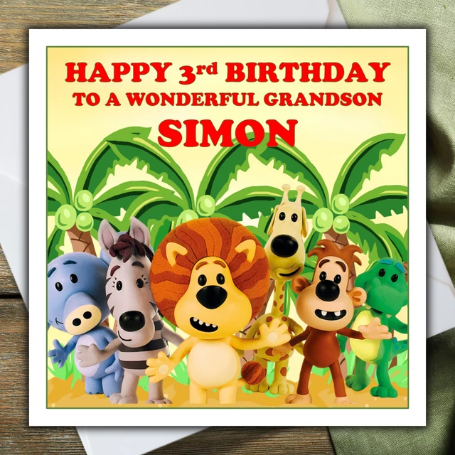 RAA RAA NOISY LION birthday card personalised with any AGE RELATIONSHIP ...