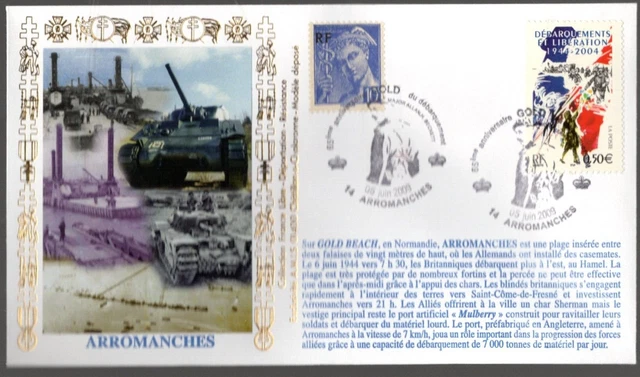G631+FDC ENVELOPPE 1ER JOUR 65° ANNIVERSAIRE DU DEBARQUEMENT ARROMANCHES EUR 5,00 - PicClick FR
