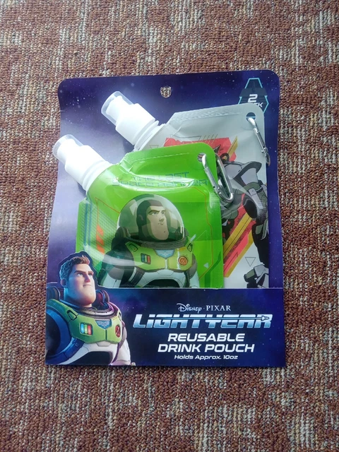 DISNEY'S PIXAR BUZZ Lightyear Reusable Drink Pouch 10oz Space Ranger 2 ...