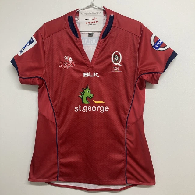QUEENSLAND REDS SUPER Rugby Union Home Jersey Women’s Size 16 BLK $35. ...