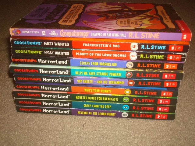 RL STINE BOOK LOT Goosebumps HorrorLand Most Wanted Give Yourself Kid ...