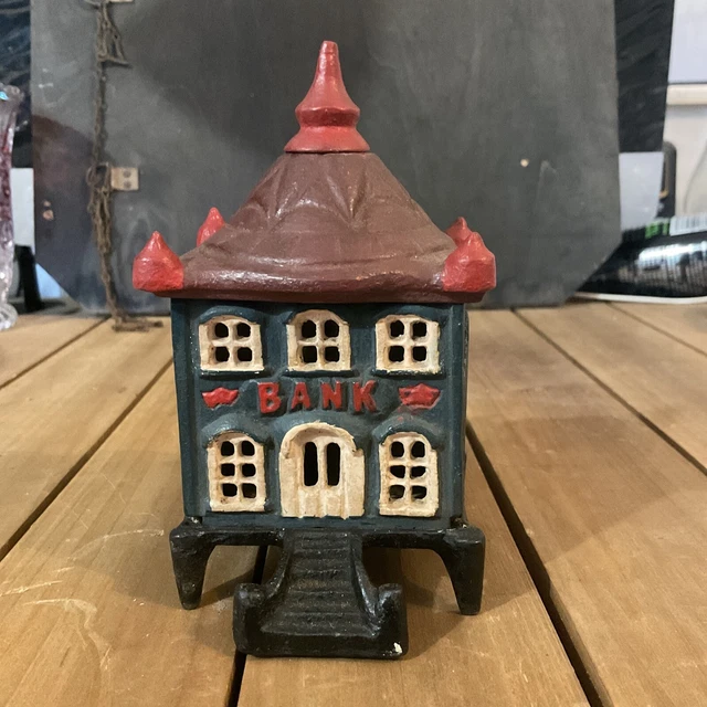 VICTORIAN CAST IRON Penny Box Circa 1800 Architectural Still Bank RARE ...