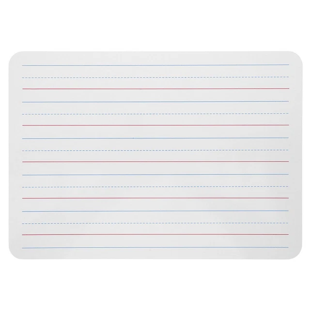 SMALL DRY ERASE Board with Lines for Kids Double-Sided Whiteboard for ...
