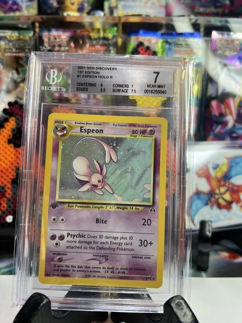 BGS 7 NM Espeon 1ère édition Neo Discovery Holo 2001 Pokémon EUR 2,99 ...